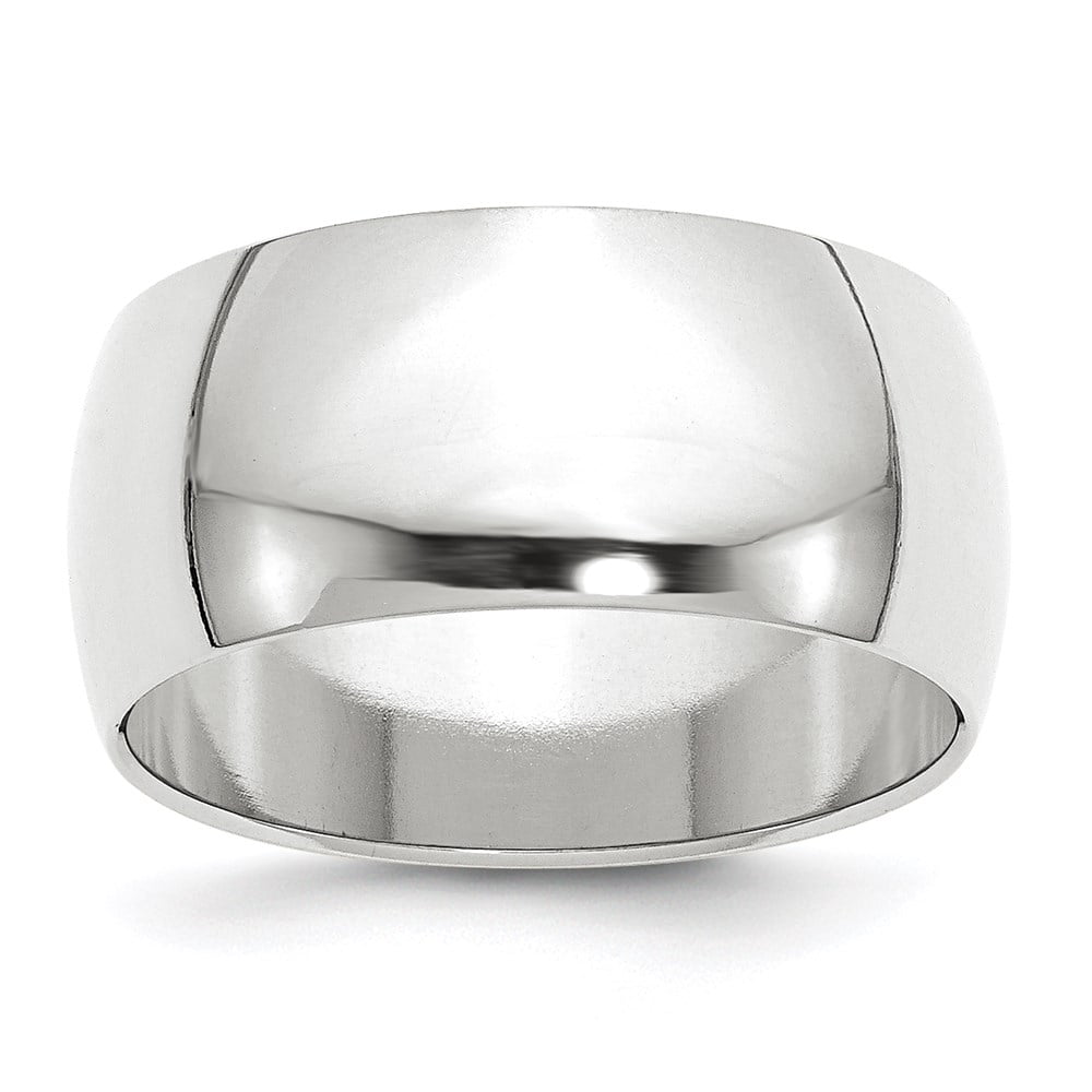 10k White Gold 10mm Half Round Wedding Band Size 5.5 1WHR100 - Walmart.com