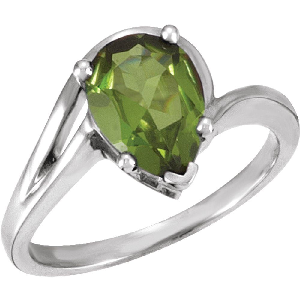 10k White Gold 10x7mm Pear Shape Solitaire Fashion Ring Fine Jewelry ...