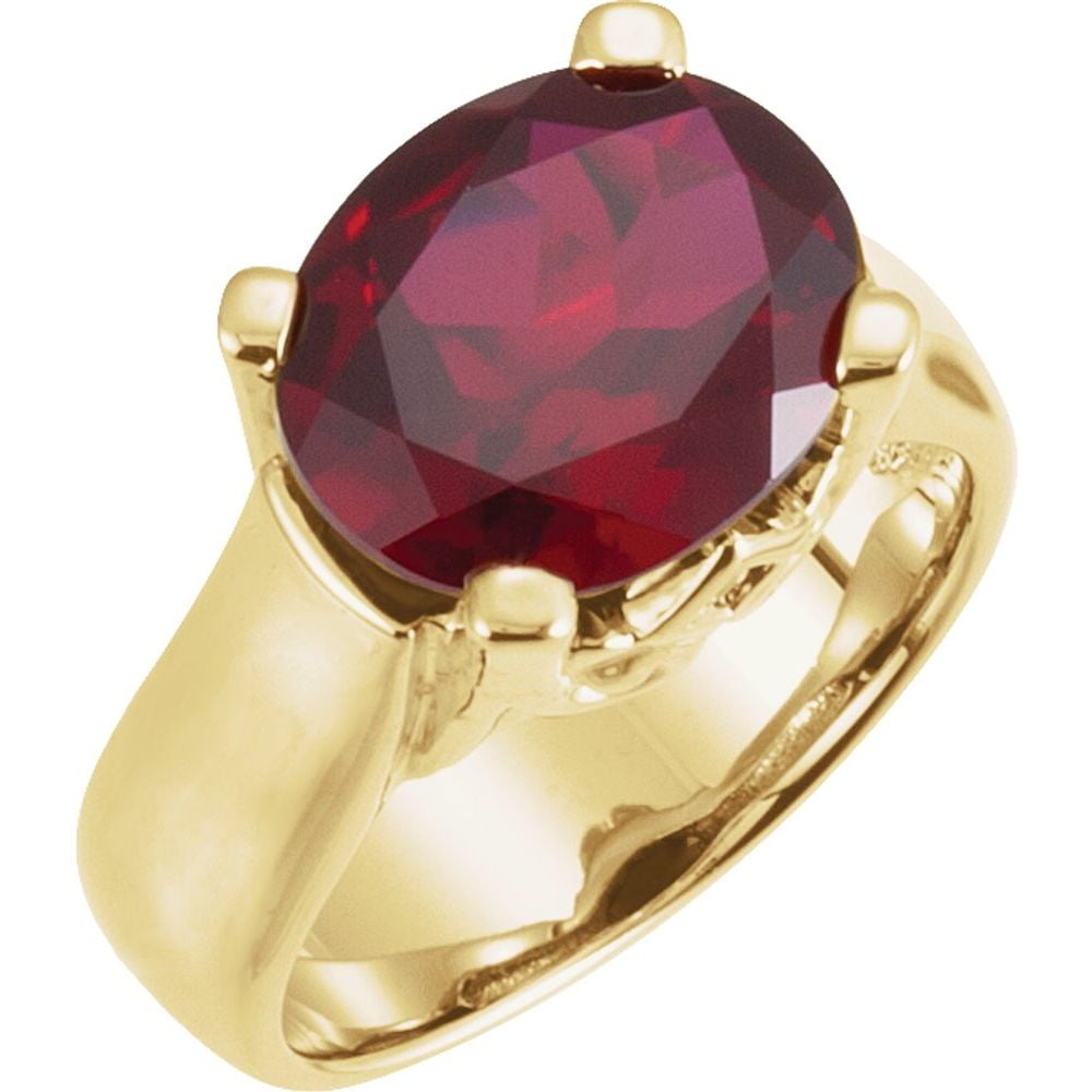 10k White Gold 11x9mm Horizontal Oval Shape Solitaire Fashion Ring Fine ...