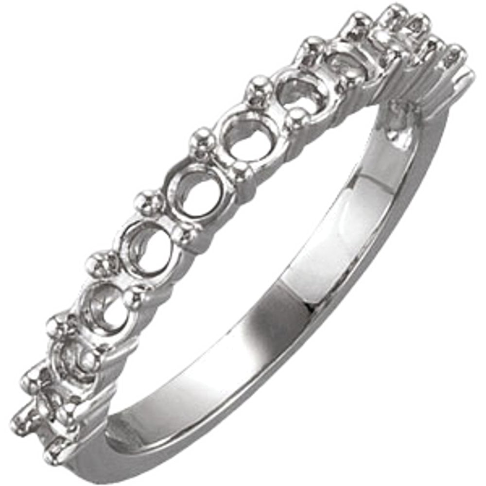 10k White Gold 2.5mm Round Shape 11 Eleven-Stone Anniversary Band Ring ...