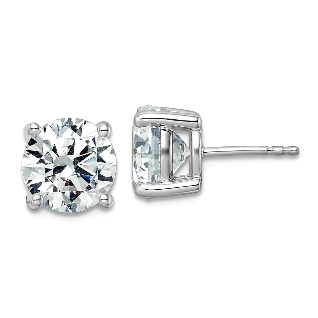 10k White Gold 5 Ctw Cert Lab Grown Diamond VS+ F+ Round 4 Prong Std Wt ...