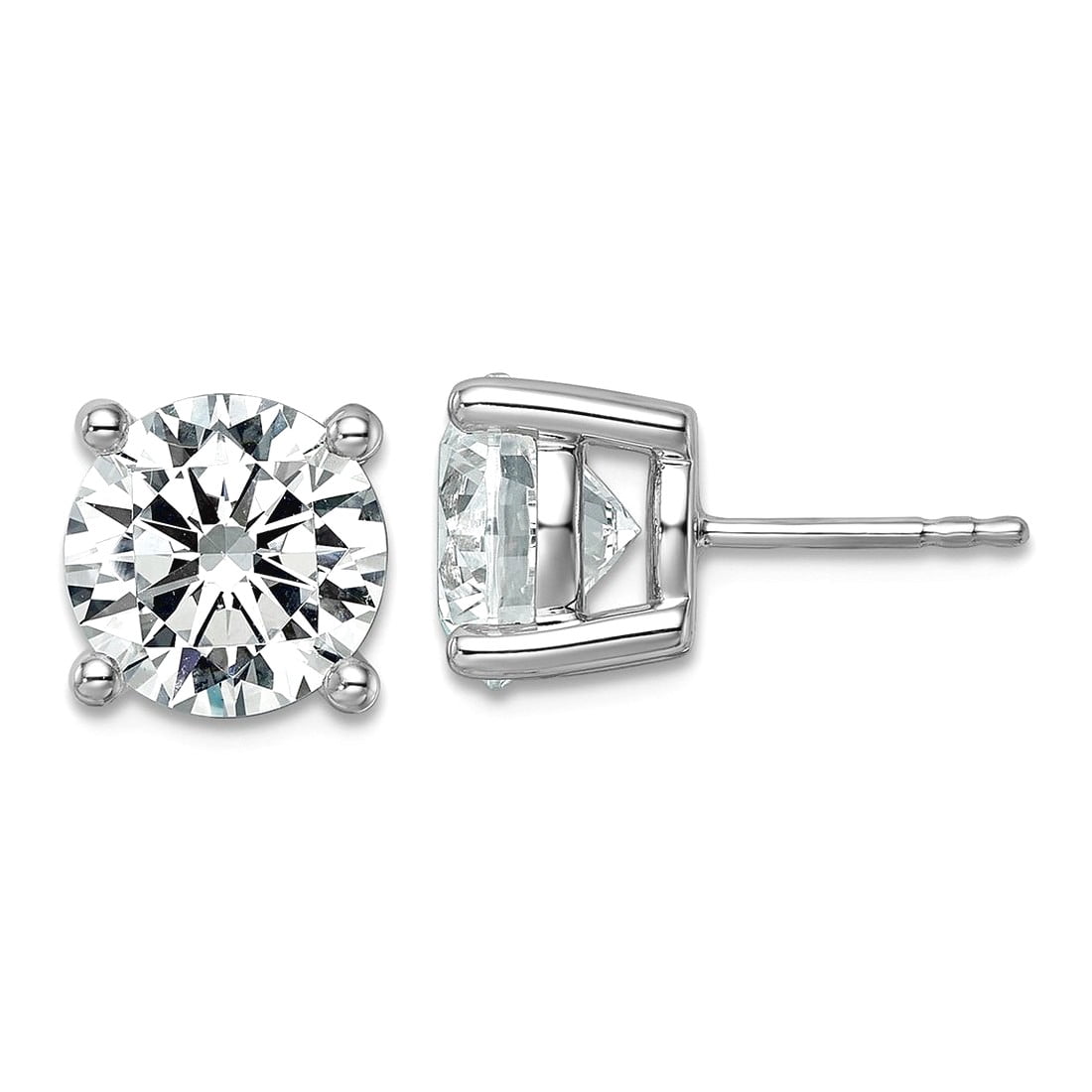10k White Gold 6 Ctw Cert Lab Grown Diamond VS+ F+ Round 4 Prong Std Wt ...