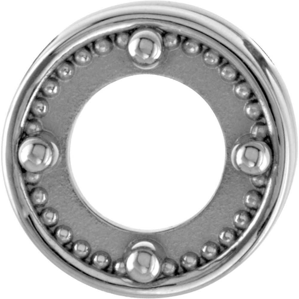 10k White Gold 7.4mm Round Shape Solitaire Slide Pendant Fine Jewelry ...