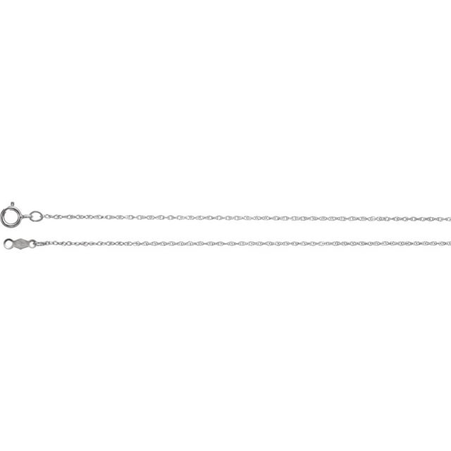 10k White Gold .85mm Necklace 24 Inch Rope Chain With Spring Ring ...