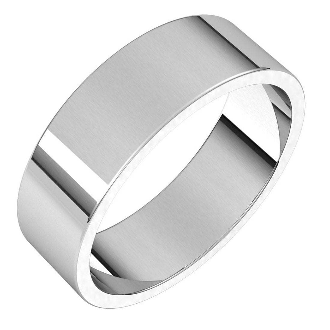 10k White Gold 8mm Flat Band Ring Size 9.5 - 7.3 Grams - Band Style ...