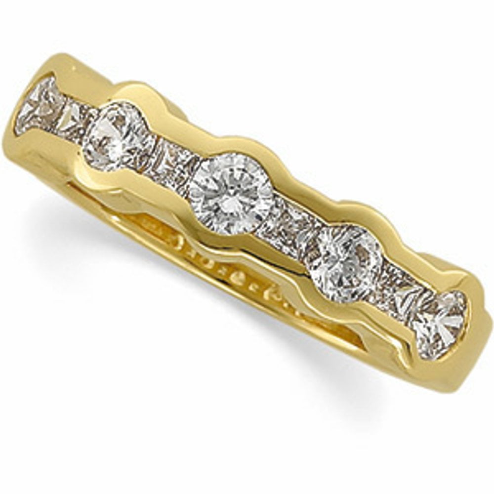 10k White Gold Channel-Set Anniversary Band Ring Fine Jewelry For Women ...