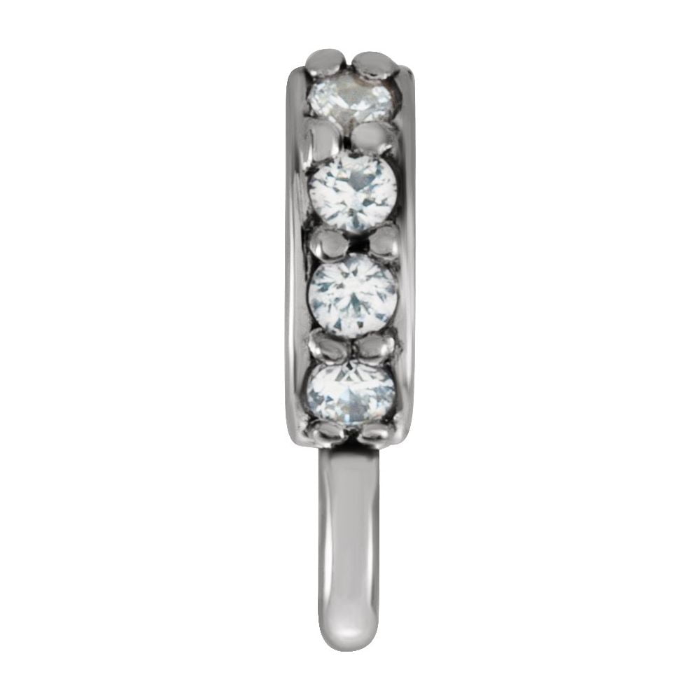 10k White Gold Diamond Circle Bail with Ring Finished Finding Component ...