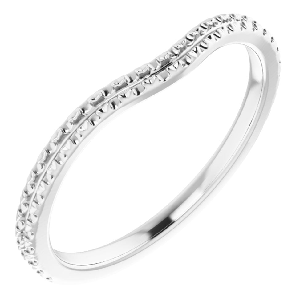 10k White Gold French-Set Matching Bridal Wedding Engagement Band Ring ...