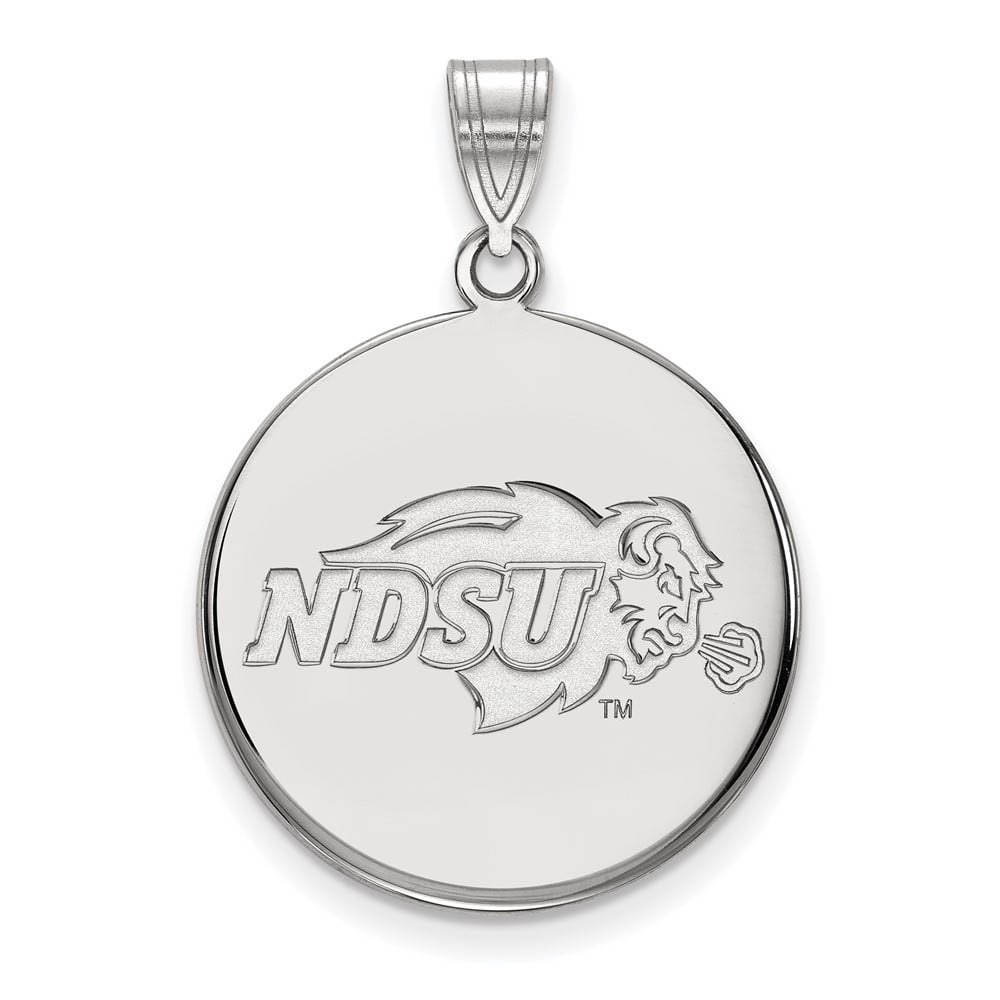 10k White Gold LogoArt North Dakota State University Large Disc Pendant ...