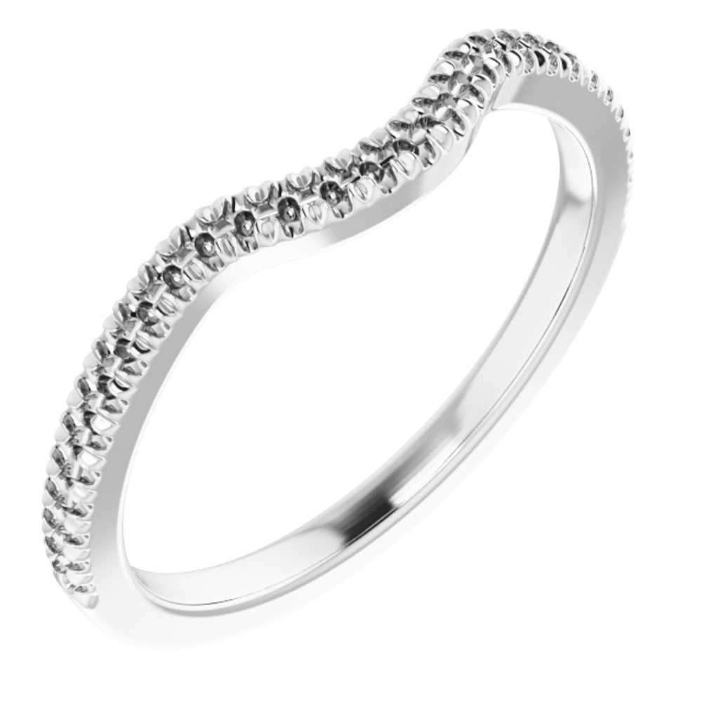 10k White Gold Matching Bridal Wedding Engagement Anniversary Band Ring ...