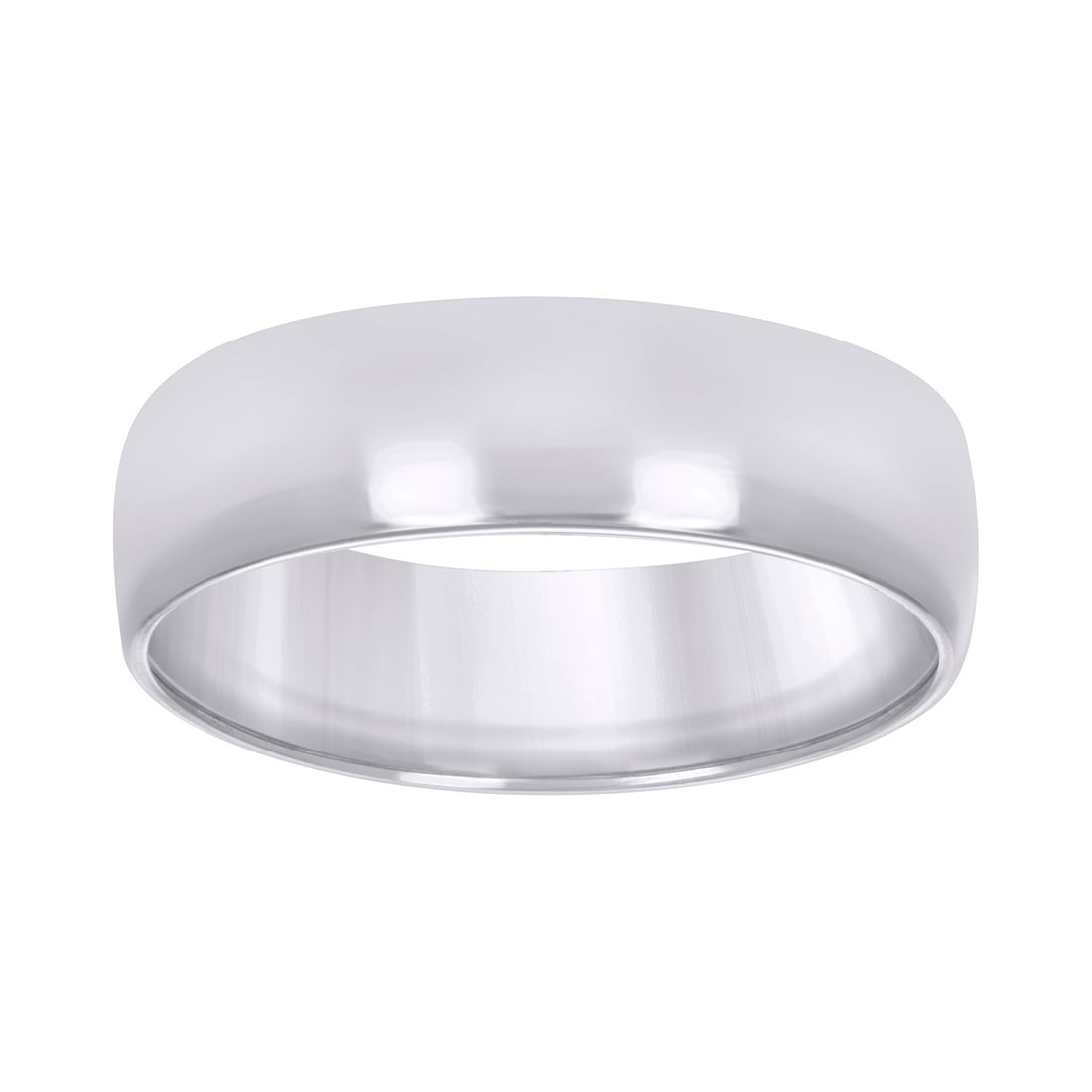 10k White Gold Mens Wedding Band Regular Fit 6mm Size 13-Wedding-Band ...