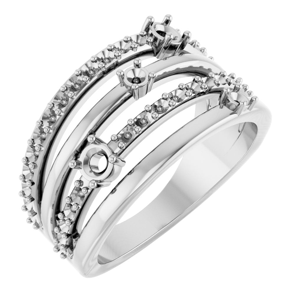 10k White Gold Negative Space Accented Fashion Ring Fine Jewelry For ...