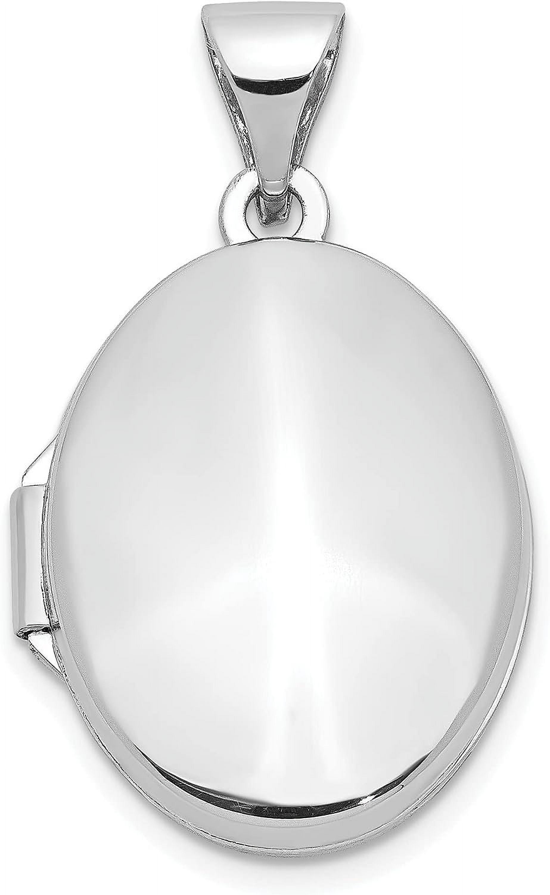 10k White Gold Polished Oval Locket - 24.1mm - Walmart.com