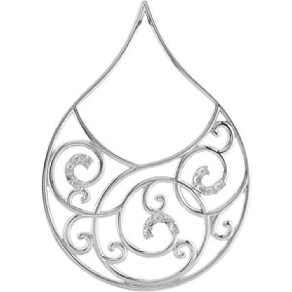 10k White Gold Round Shape Pendant for Approximately 1/6 cttw Fine ...
