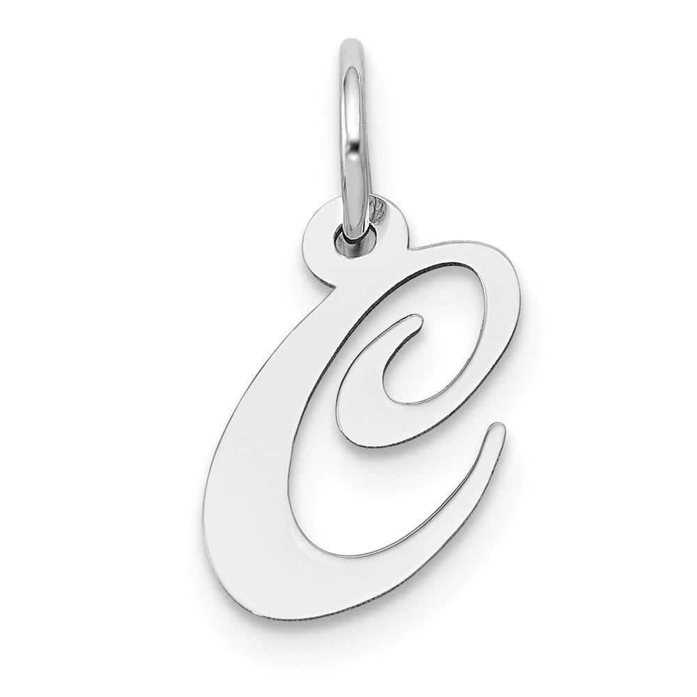 10k White Gold Small Fancy Script Initial C Charm - Walmart.com
