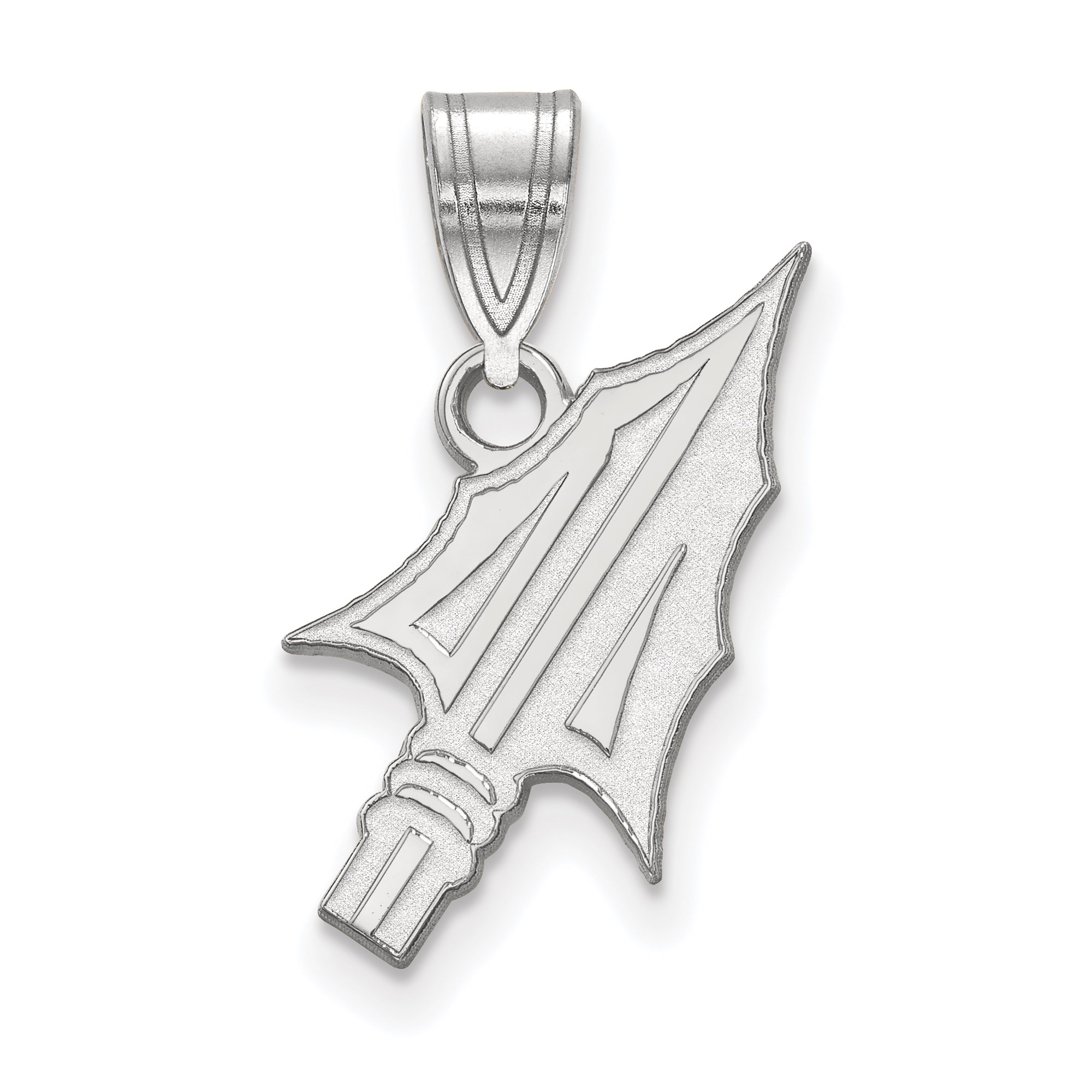 10k White Gold Spearhead Pendant for Men, Trident Weapon Tip Design ...