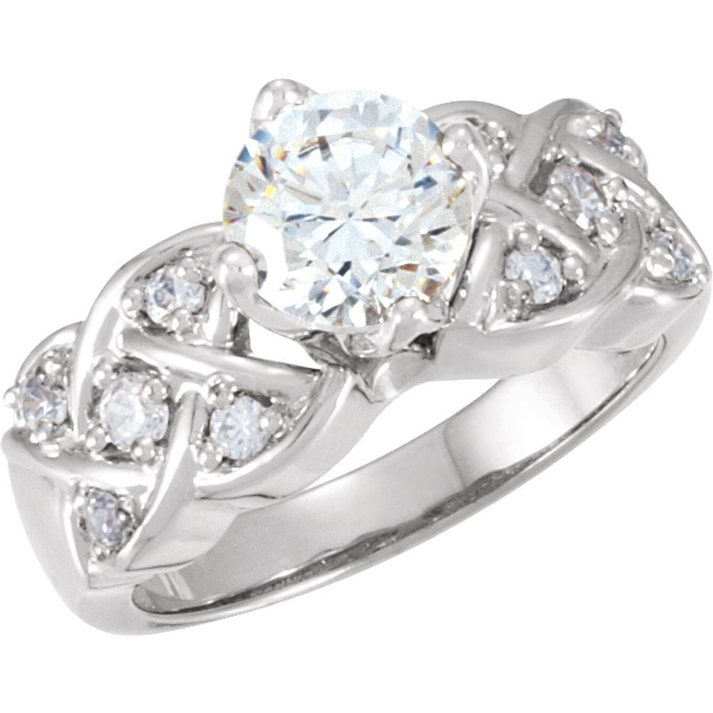 10k White Gold Woven Matching Bridal Wedding Engagement Anniversary ...