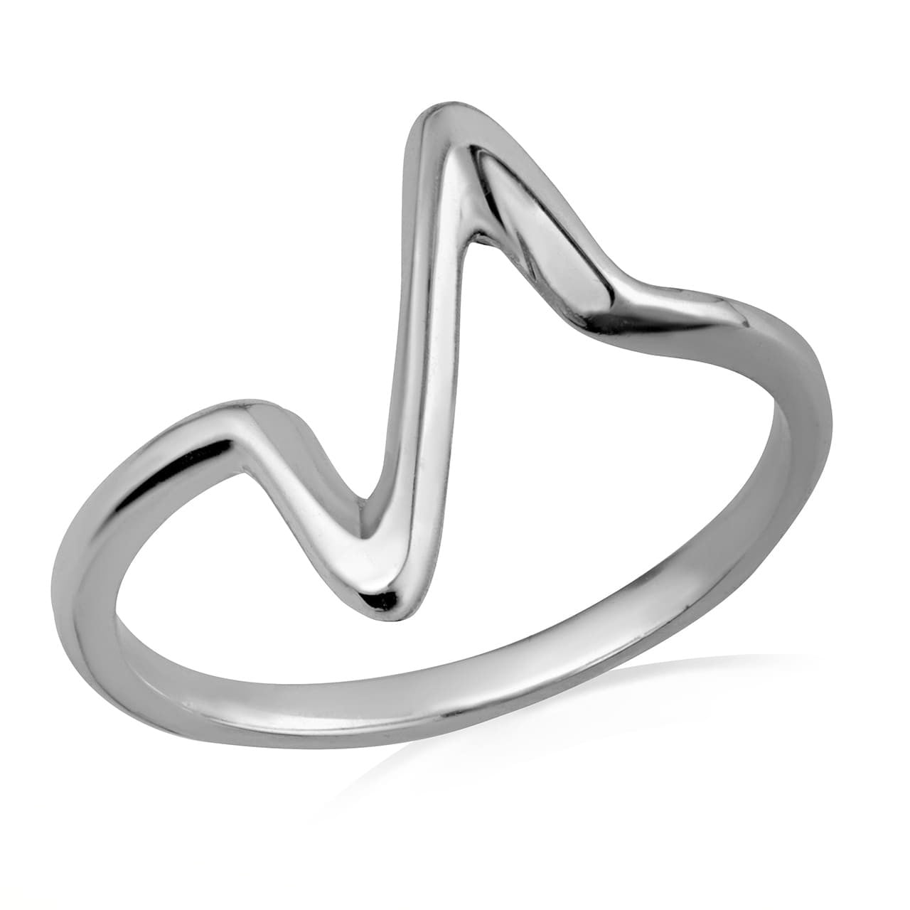 10k White Gold Zig Zag Design Ring (Size 11.75) - Walmart.com