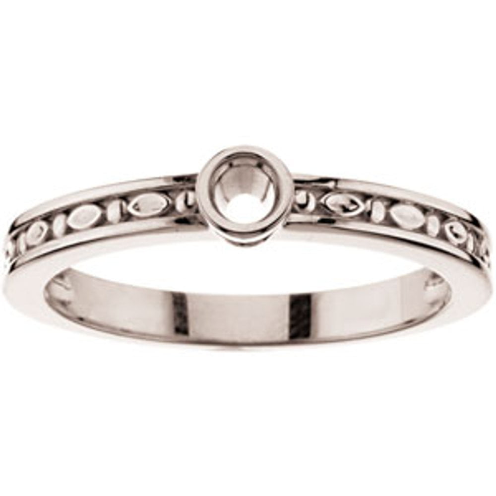 10k X1 White Gold 1 One-Stone Family Stackable Ring Fine Jewelry For ...