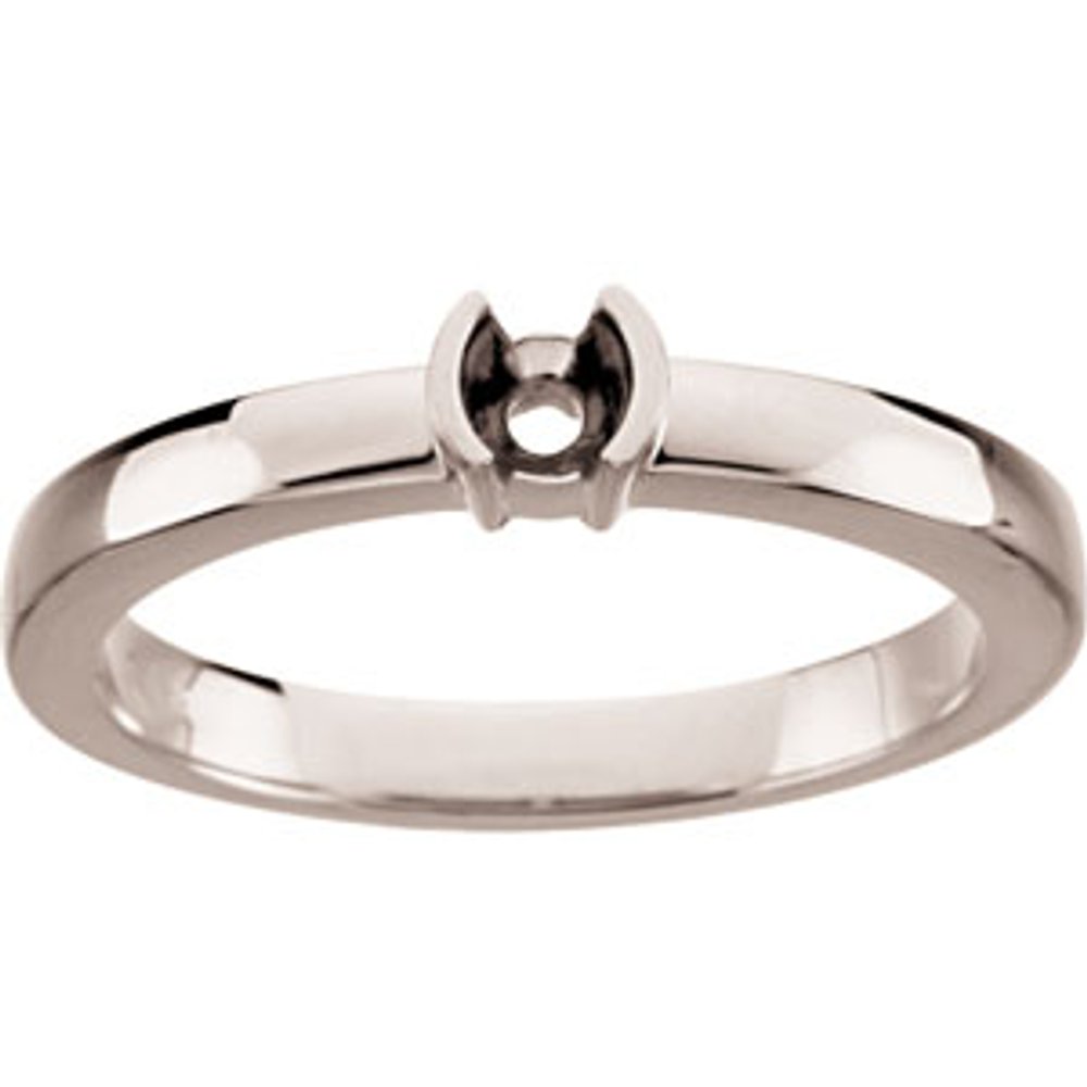 10k X1 White Gold 3.5mm Round Shape Family Stackable Ring Fine Jewelry ...