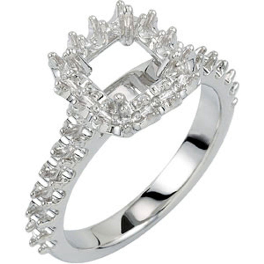 10k X1 White Gold 5.5mm Square Shape Bridal Wedding Engagement ...