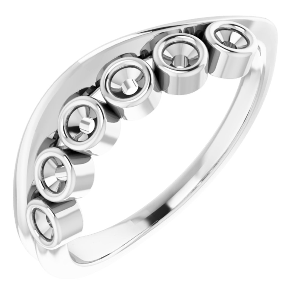 10k X1 White Gold 6-Stone Family Freeform Bypass Fashion Ring Fine ...