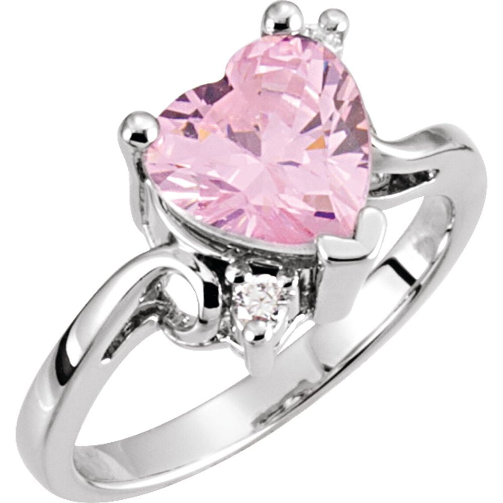 10k X1 White Gold 8mm Heart Shape Ring Fine Jewelry For Women Gifts For Her (Mounting Only, Not ...