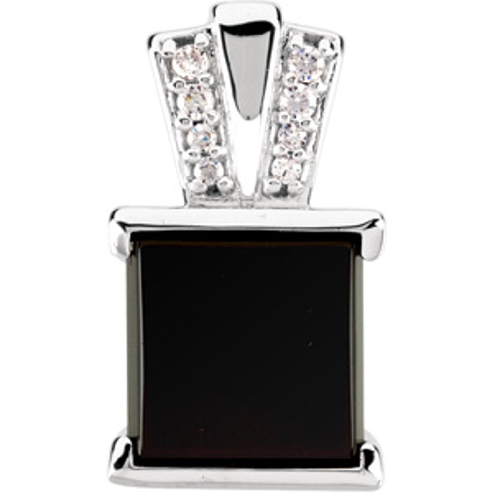 10k X1 White Gold 8mm Square Shape Pendant With Hidden Bail Fine ...