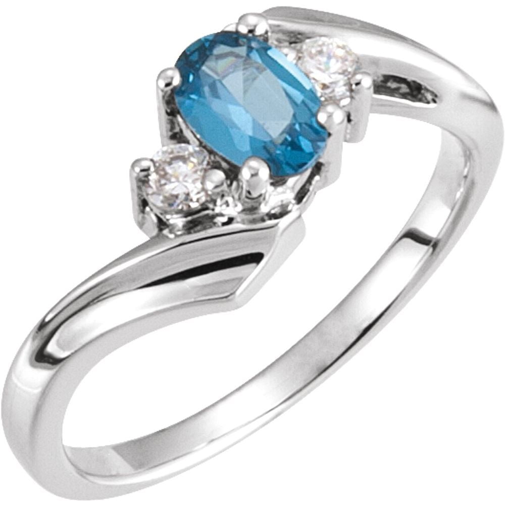 10k X1 White Gold 8x6mm Oval Shape Bypass Ring Fine Jewelry For Women ...