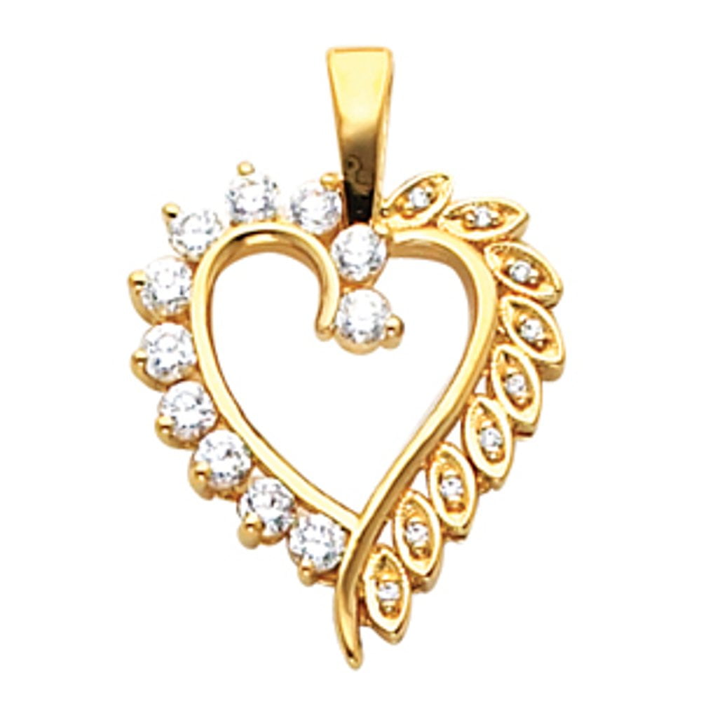 10k X1 White Gold Accented Heart Shape Pendant Fine Jewelry for Women ... 10k X1 White Gold Accented Heart Shape Pendant Fine Jewelry for Women ...
