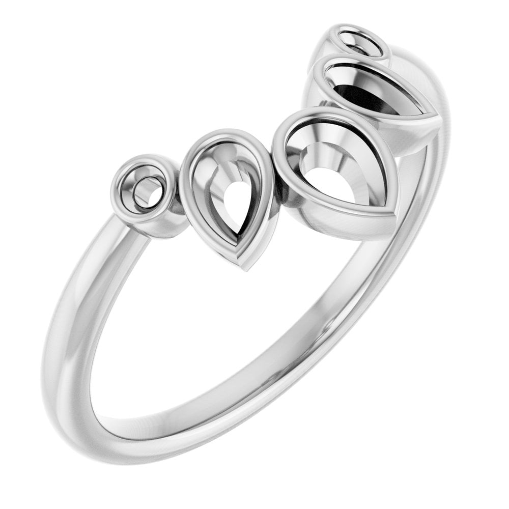 10k X1 White Gold Bezel-Set Contour Bridal Wedding Engagement ...