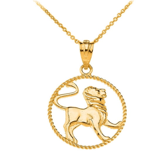 10k Yellow 12 Astrological Zodiac Signs Rope Pendant / Necklace Leo (22 ...