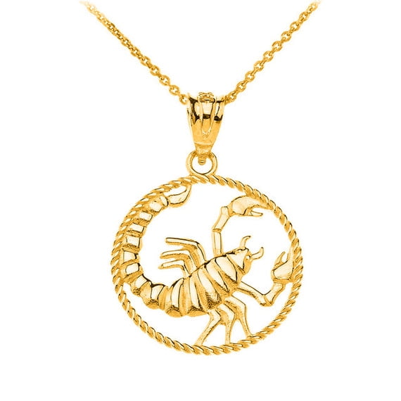 10k Yellow 12 Astrological Zodiac Signs Rope Pendant / Necklace Scorpio ...