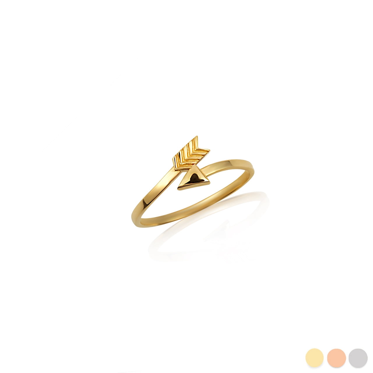 10k Yellow Arrow Head Band Ring (Size 10.5) - Walmart.com