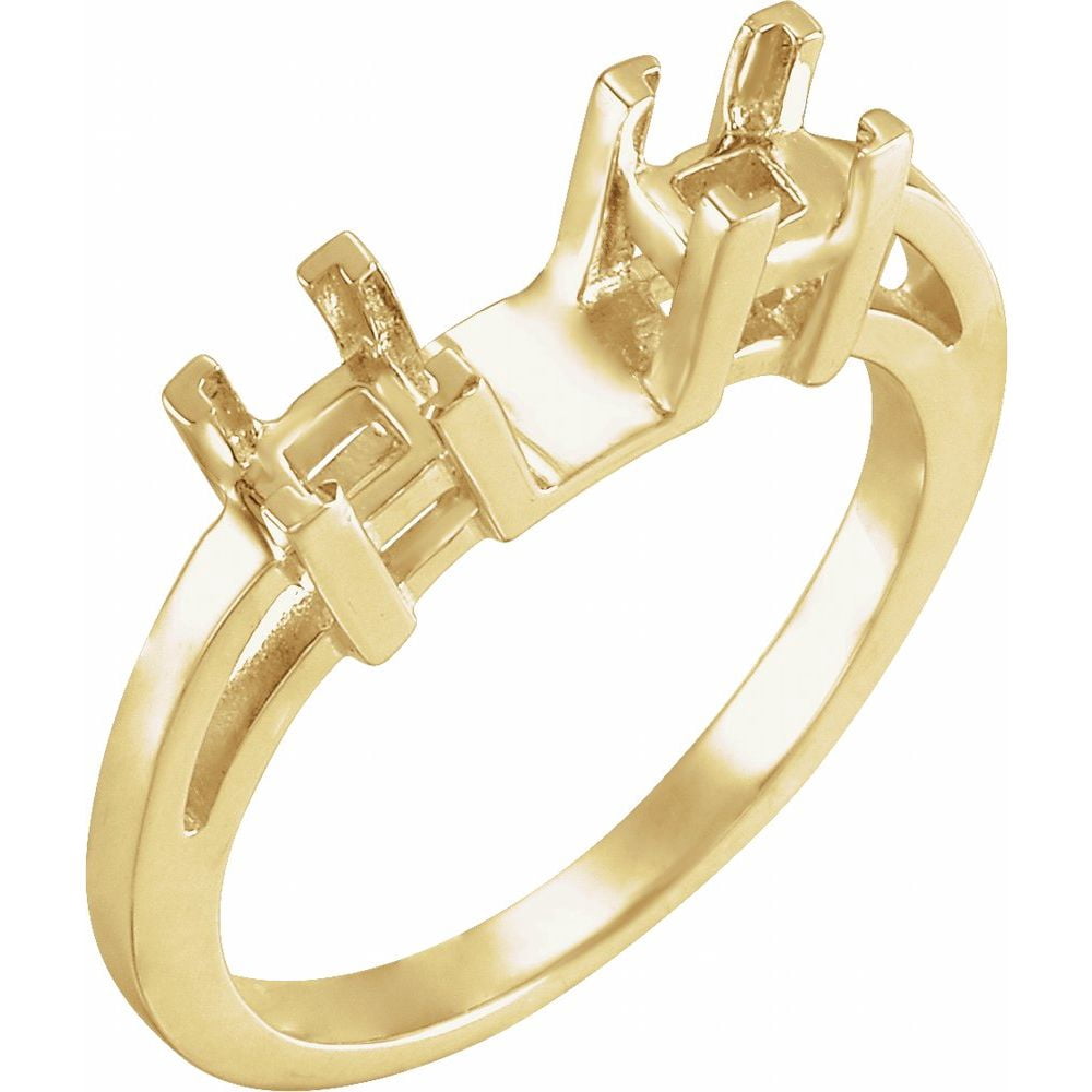 10k Yellow Gold 2.5mm Square Shape Side-Stone Peg Shank Bridal Wedding ...