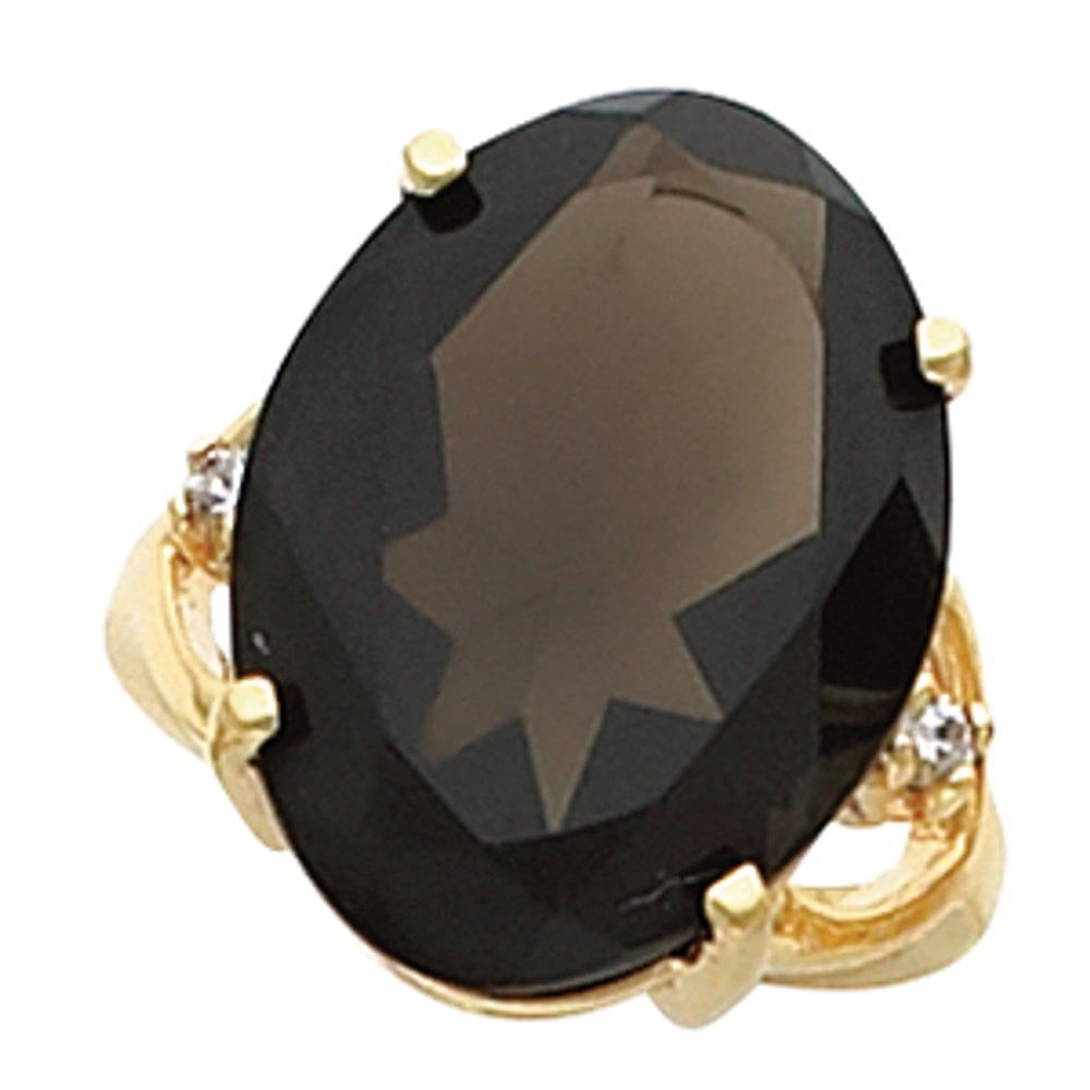 10k Yellow Gold 20x15mm Oval Shape Accented Fashion Ring Fine Jewelry For Women Gifts For Her ...