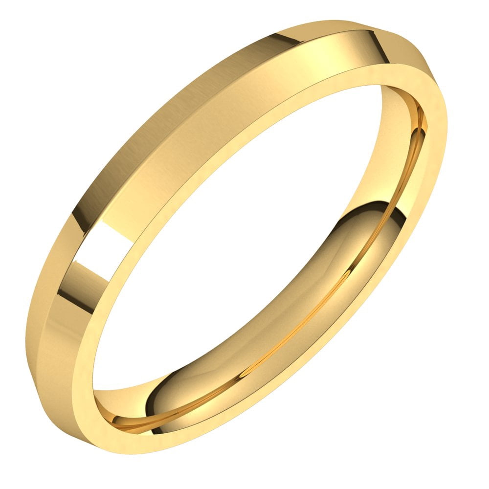 10k Yellow Gold 3mm Knife Edge Comfort Fit Classic Bridal Wedding ...