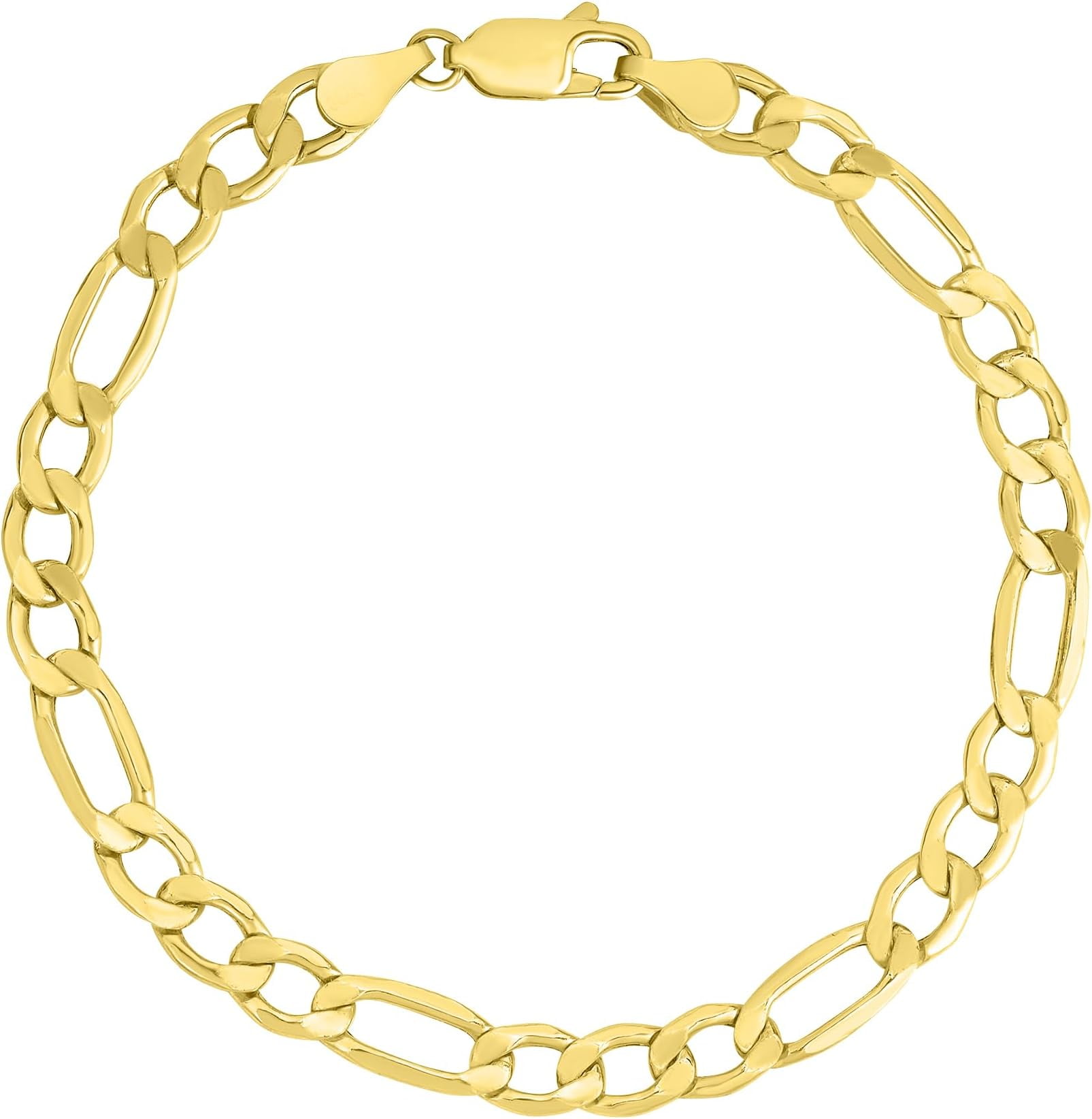 10k Yellow Gold 4.5mm Lite Figaro Chain Link Bracelet or Anklet ...