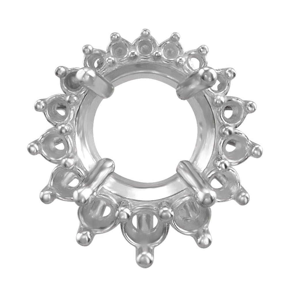 10k Yellow Gold 6.5mm Round Shape Graduated Cluster Pendant With Hidden ...