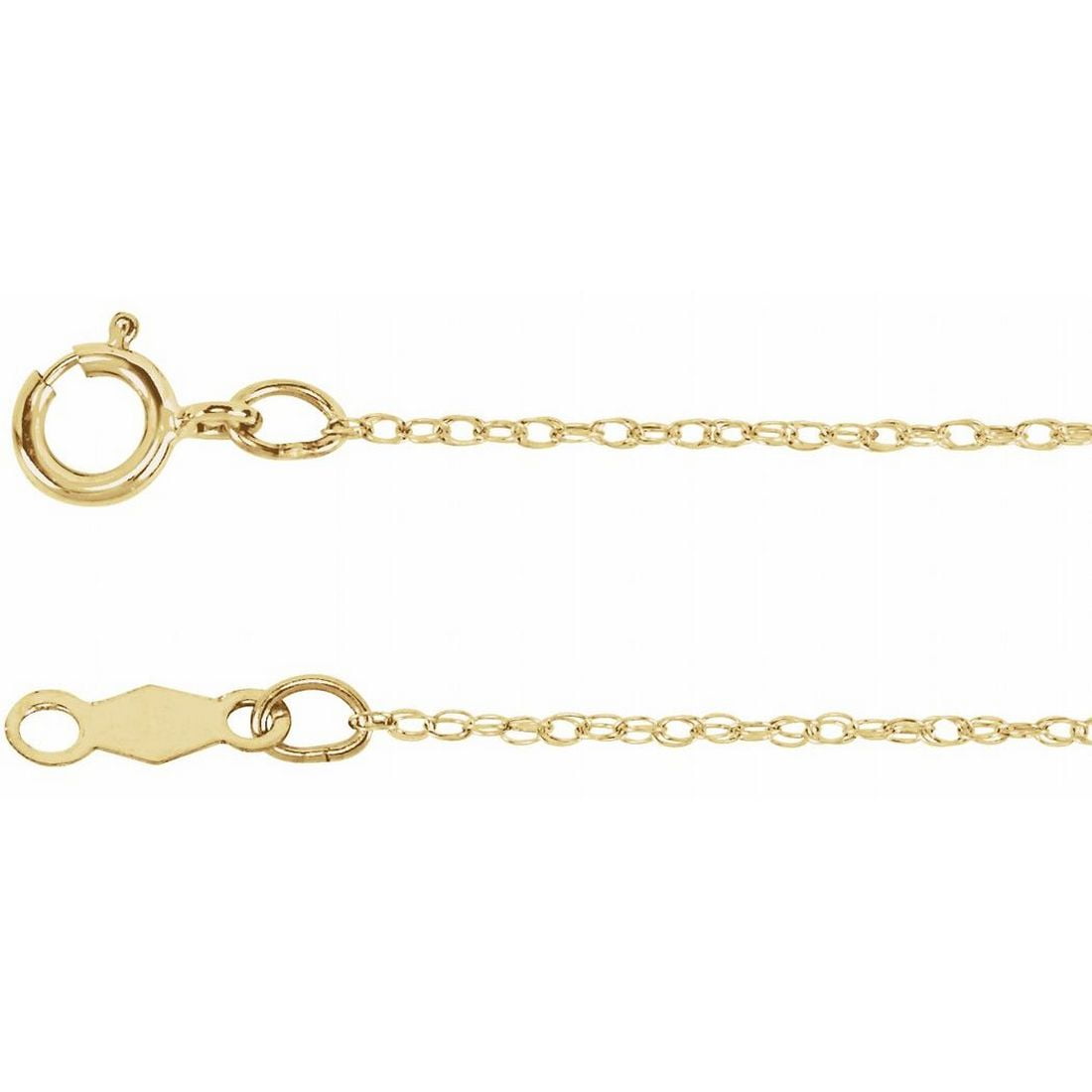 10k Yellow Gold .75mm Rope 14 Inch Chain - .3 Grams - Chain Necklace ...