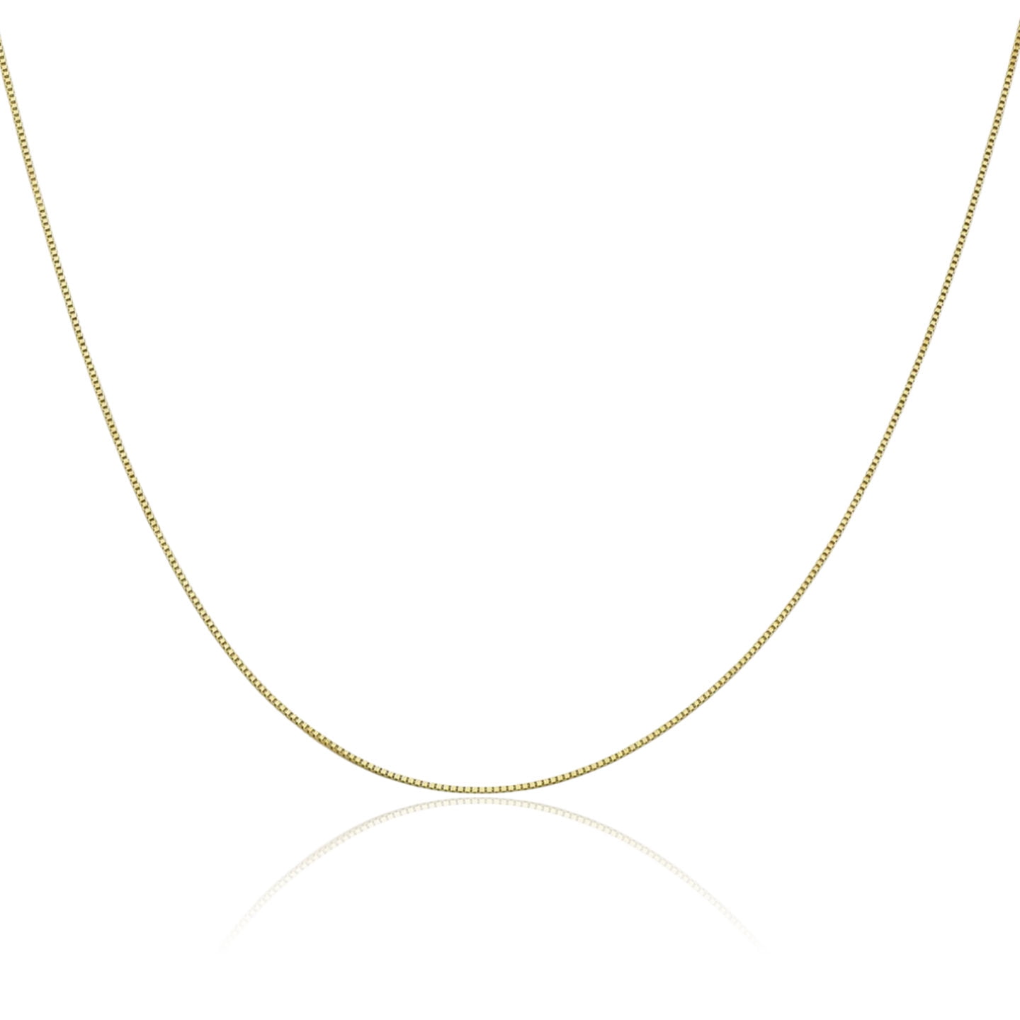 10K Solid Yellow Gold 0.7mm Box Link Chain Necklace - Walmart.com
