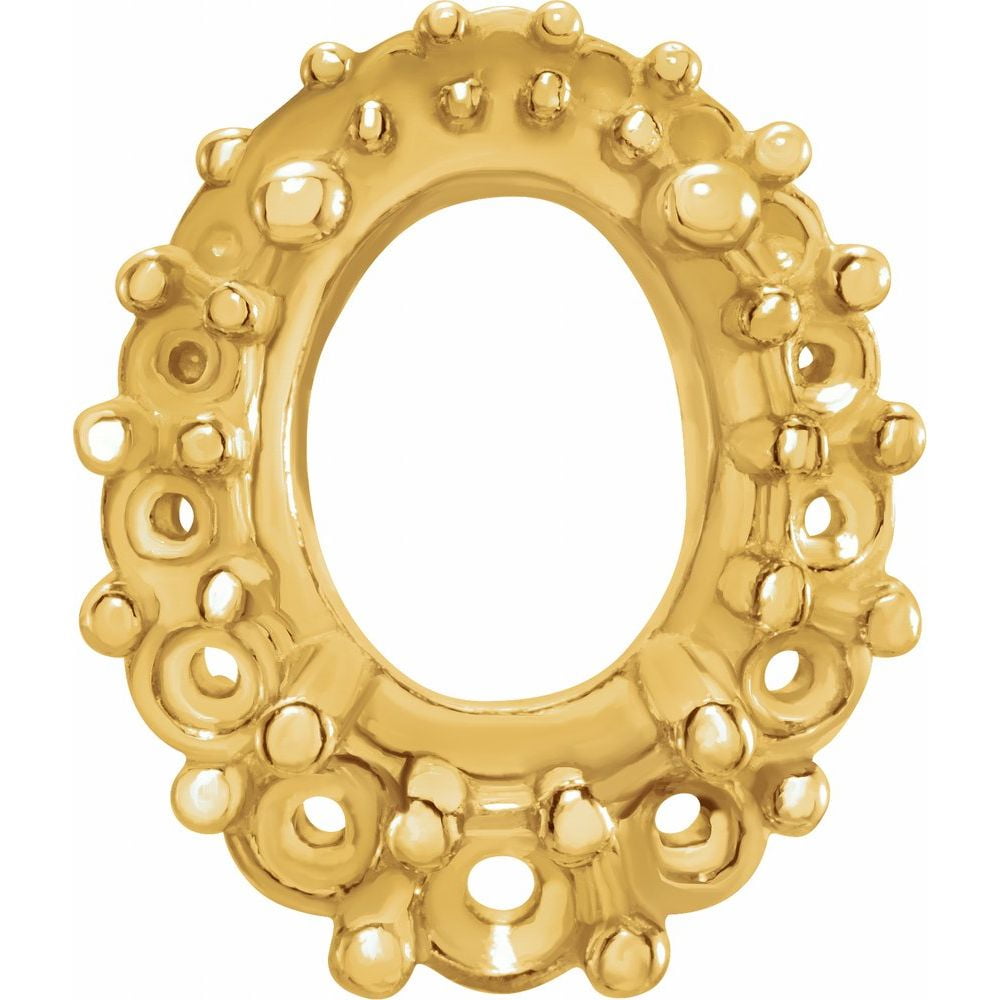 10k Yellow Gold 8x6mm Oval Shape Halo-Style Pendant With Hidden Bail ...