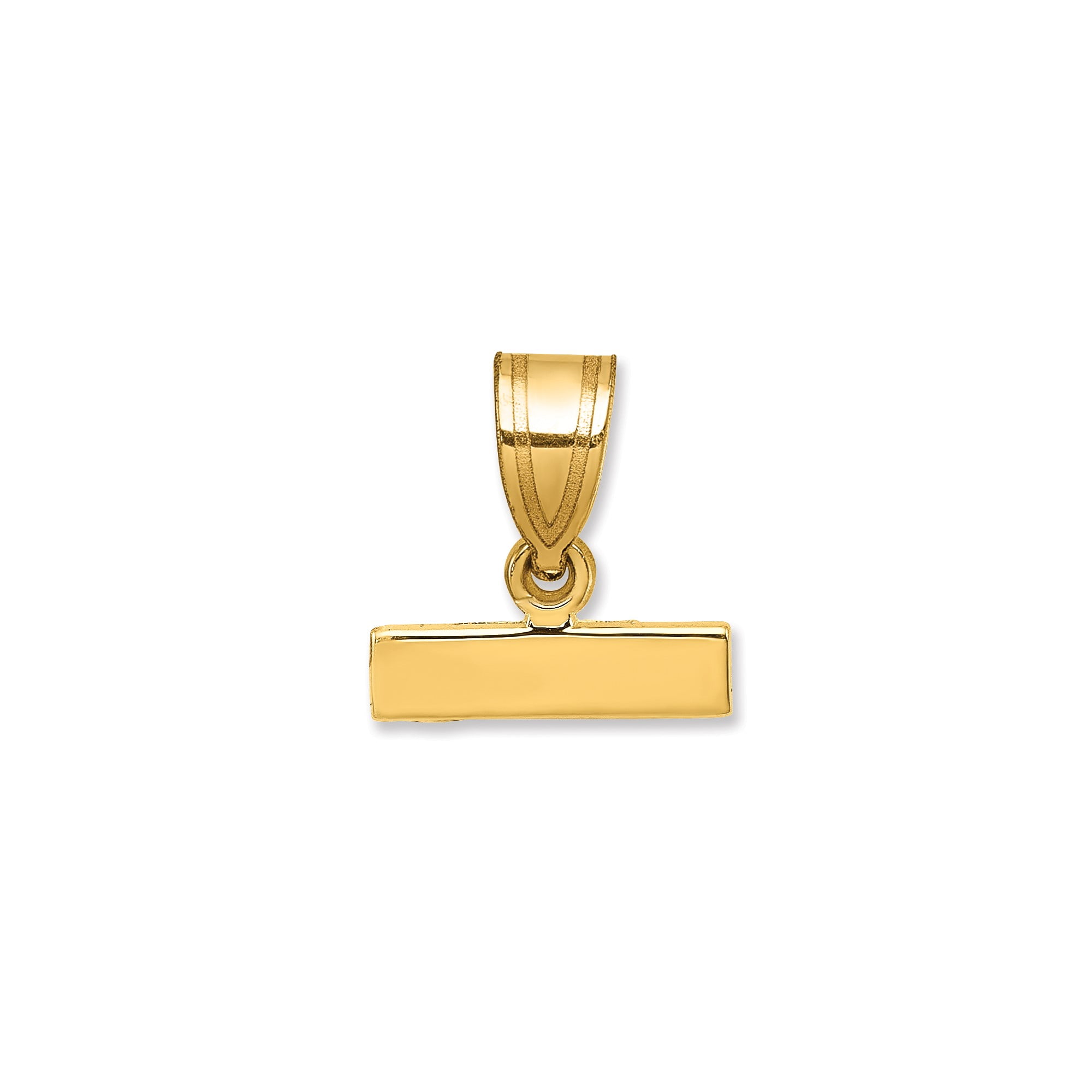 10k Yellow Gold Bar Pendant Necklace for Women or Unisex Wear ...