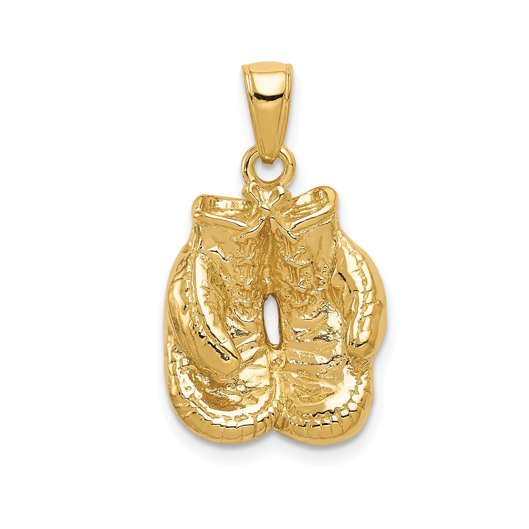 10k Yellow Gold Boxing Gloves Pendant for Men or Unisex with Lace-Up ...