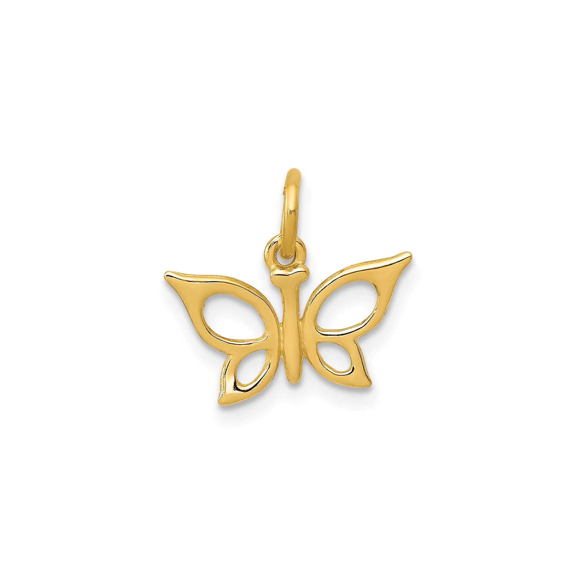 10k Yellow Gold Butterfly Pendant for Women with Open-Cut Design ...