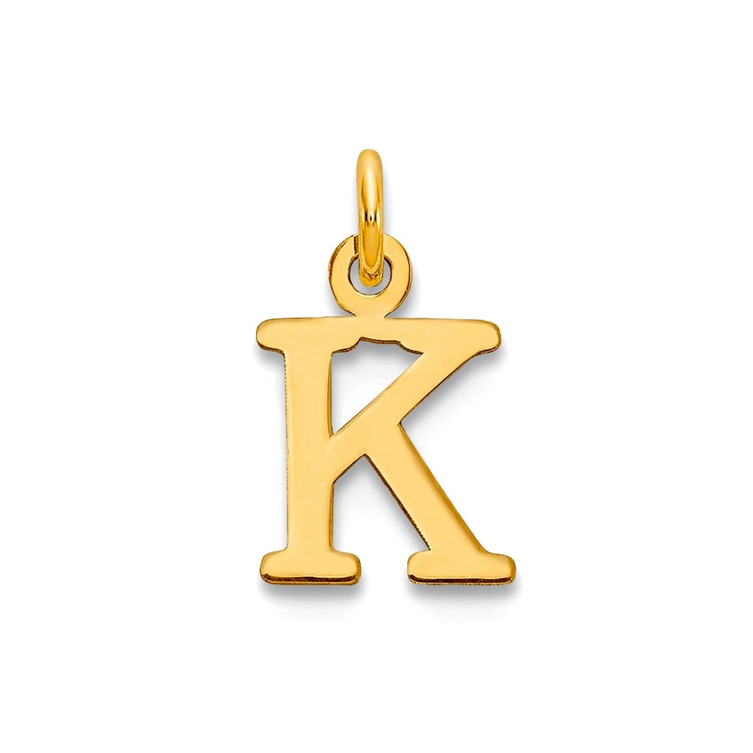 10k Yellow Gold Cutout Letter K Initial Charm Pendant Necklace for ...