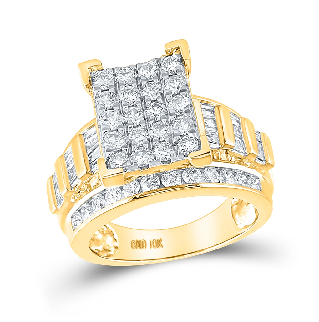 10k Yellow Gold Diamond Cindy's Dream Cluster Bridal Wedding Engagement ...