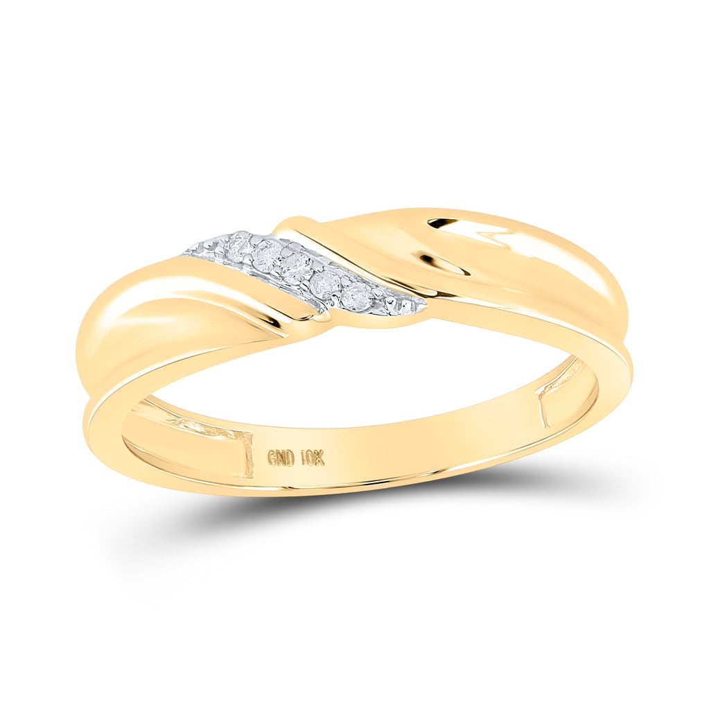 10k Yellow Gold Diamond His Hers Matching Trio Wedding Engagement ...