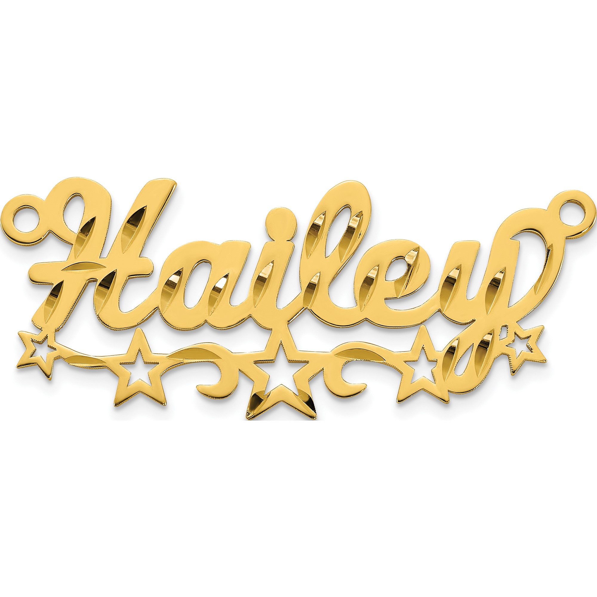 10k Yellow Gold Diamond-cut Cut-out Stars Name Plate Material Primary ...