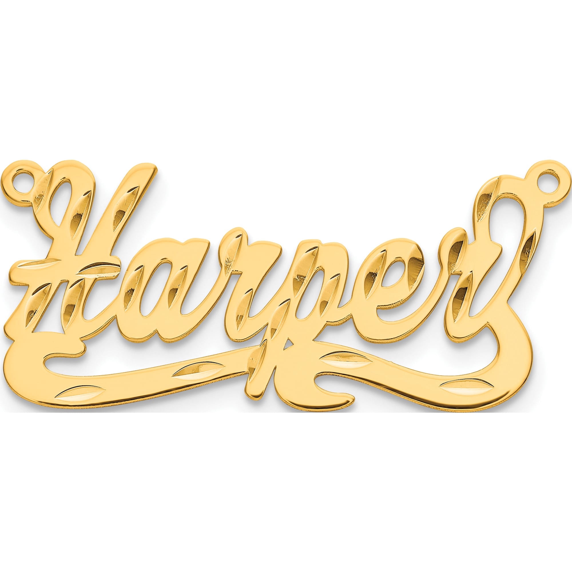 10k Yellow Gold Diamond-cut Name Plate Polished Chain sold Sparkle ...